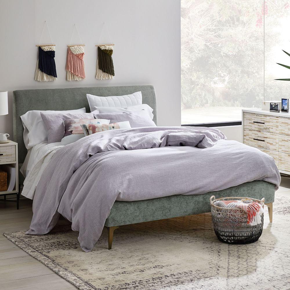 West elm andes deco upholstered bed frame store